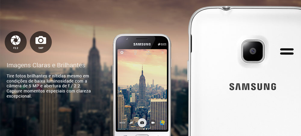 Smartphone Samsung Galaxy J1 Mini Tela 4", Quad Core, 8GB Branco SM ...