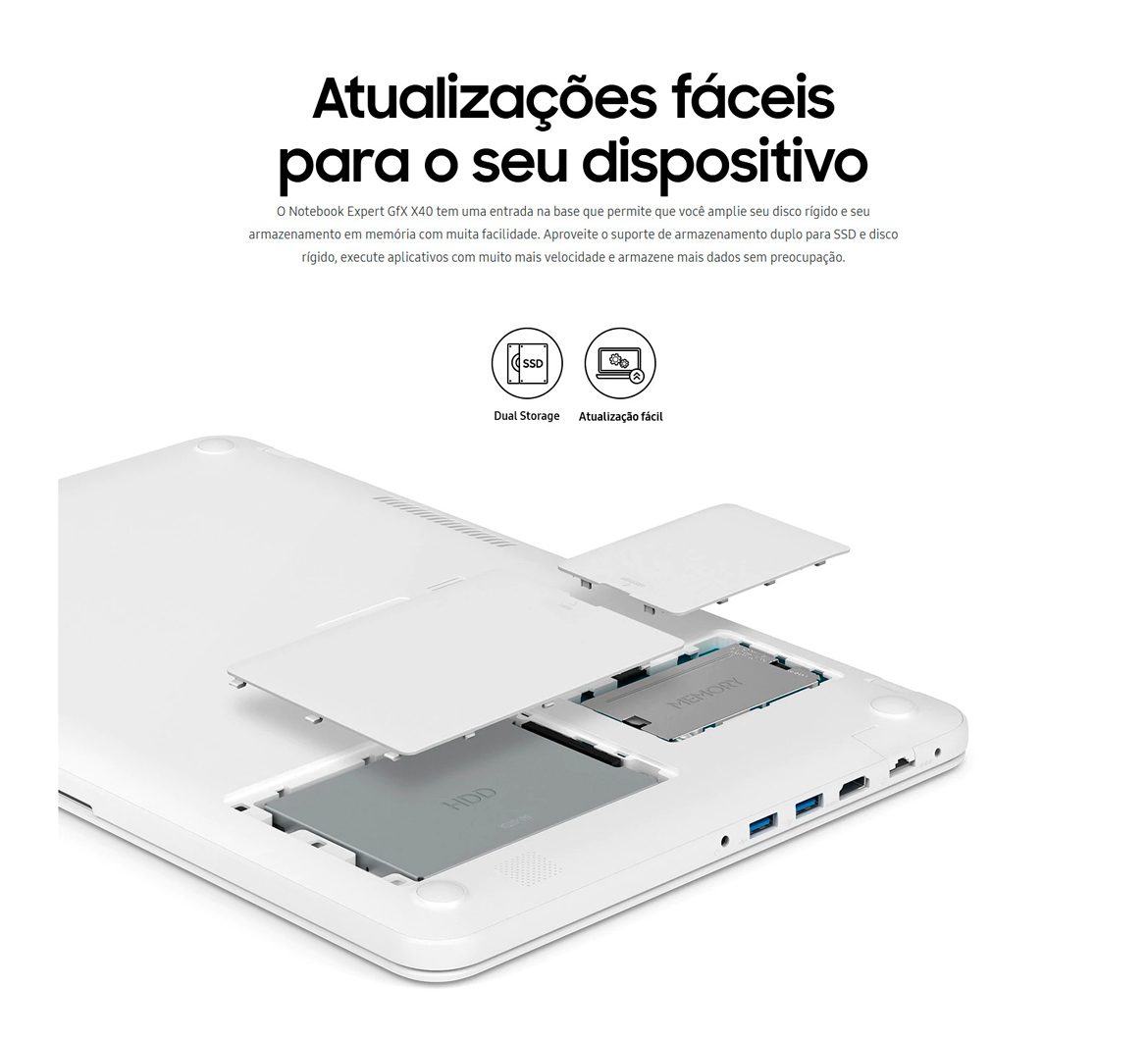 Notebook Samsung Expert X40 Tela 15.6", Intel i5 8265U, 8GB, SSD 240GB ...